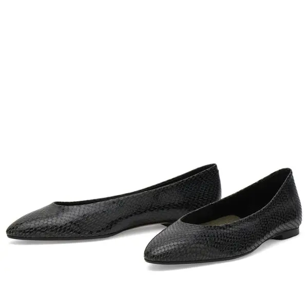 AeydĒ Ellie Snake Print Almond Toe Flats Shoes
