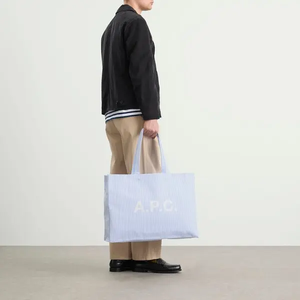 A.p.c. Striped Poplin Diane Shopping Tote