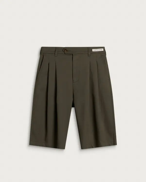 PORTER JAMES Double Pleated Shorts