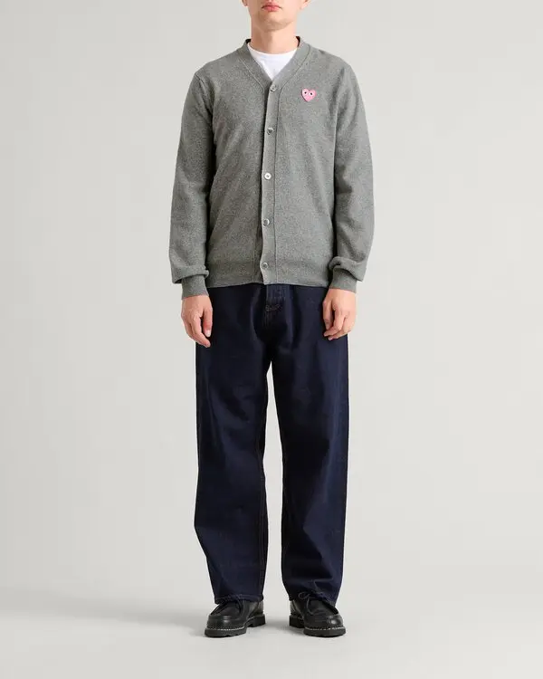 Play Comme Des Garcon Pink Heart Cardigan