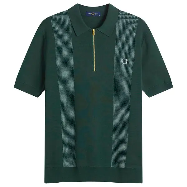 Fred Perry Panel Knitted Polo Shirt
