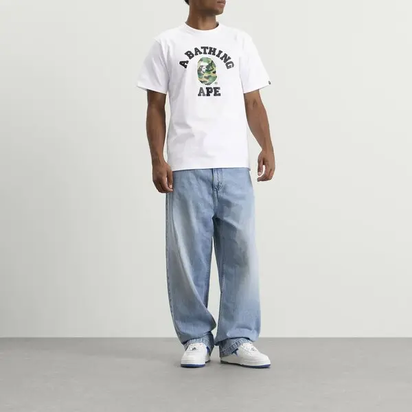 A BATHING APE Abc Camo College T-shirt - White/green