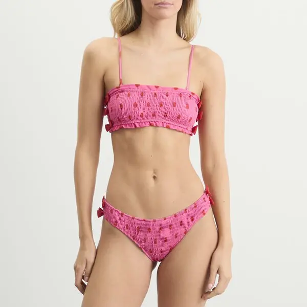 DAMSON MADDER Shirred Bow Bikini Bottom