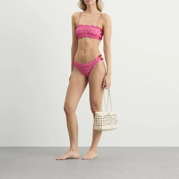 DAMSON MADDER Shirred Bow Bikini Bottom