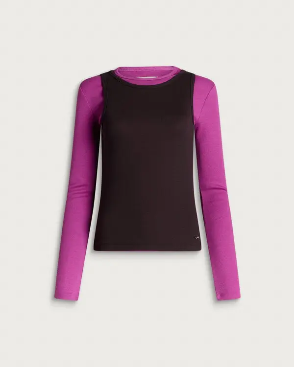 DAMSON MADDER Manon Layered Long Sleeve Top | Cotton/elastane | End Clothing