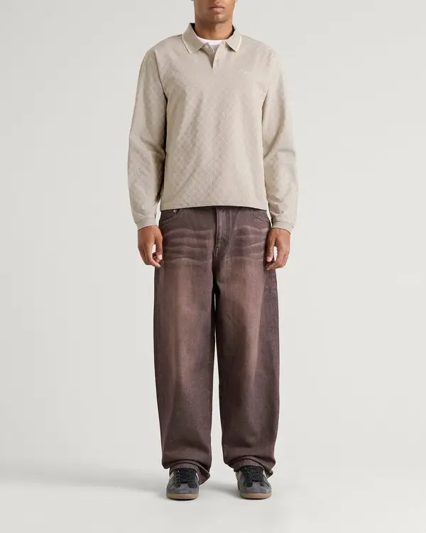 DIME Jacquard Long Sleeve Polo