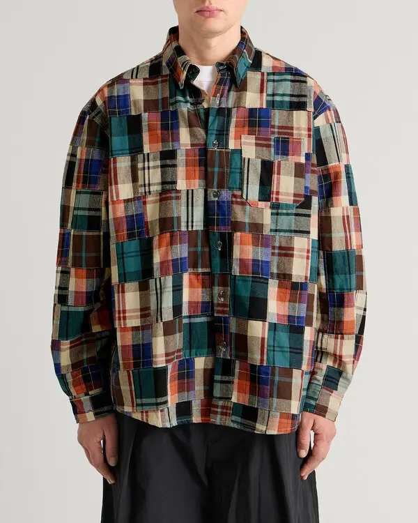 FRIZMWORKS Madras Patchwork Relaxed Shirt