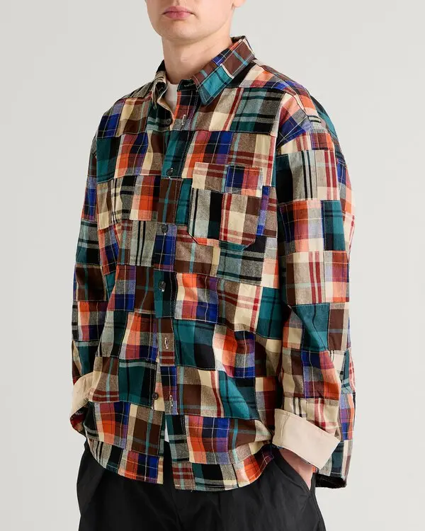 FRIZMWORKS Madras Patchwork Relaxed Shirt
