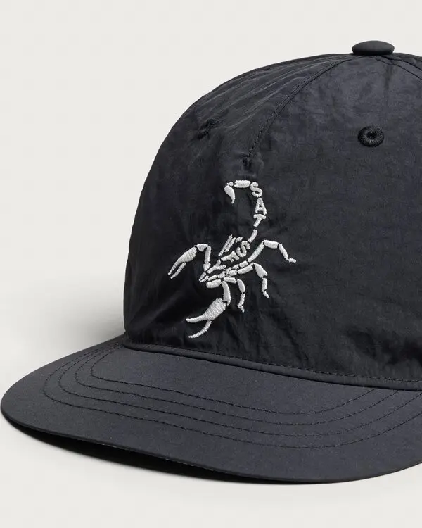 Satisfy Flitesilk Scorpion Logo 5 Panel Pinch Cap - Black