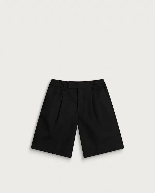 BOUND Wide Pleated Cotton Shorts