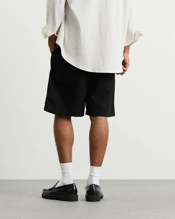 BOUND Wide Pleated Cotton Shorts
