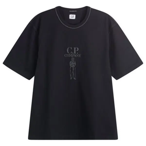 C.P. COMPANY 30/2 Embroidered British Sailor Logo T-shirt