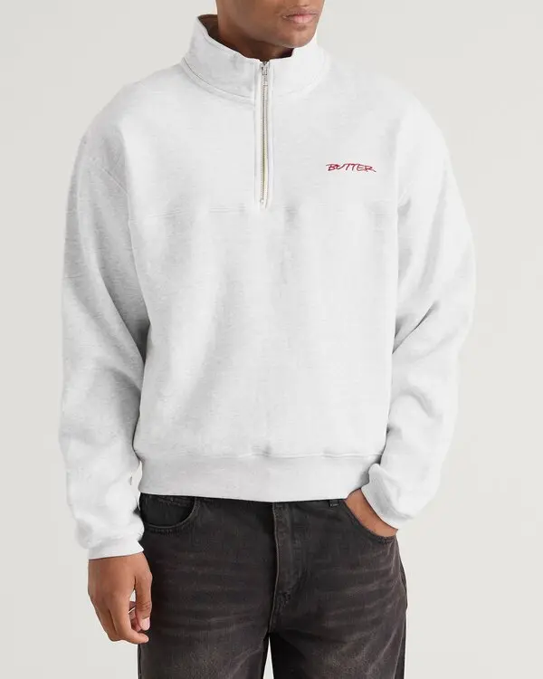 BUTTER GOODS Panel 1/4 Zip Sweatshirt