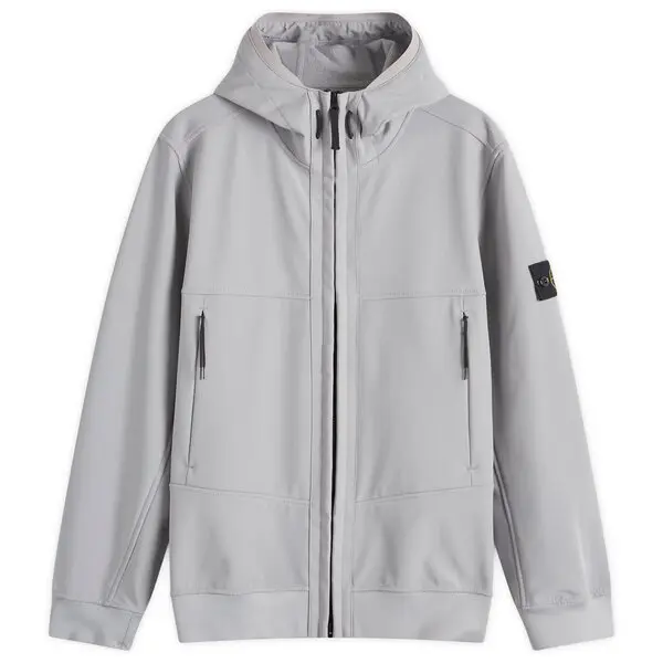 Stone Island Soft Shell-r Hooded Jacket - Grey
