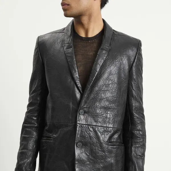 Rick Owens Leather Blazer Jacket