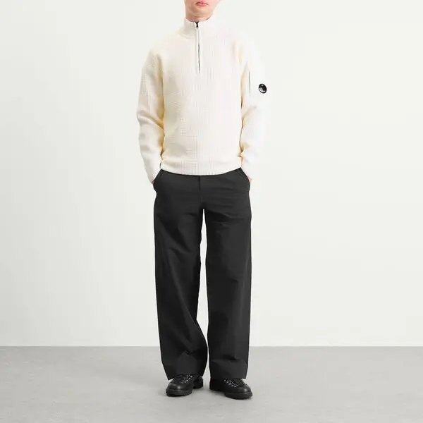 C.P. COMPANY Half Zip Lambswool Jumper