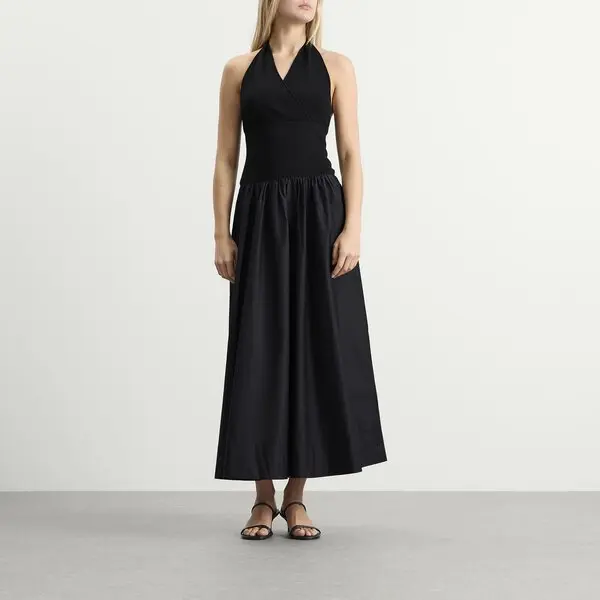 ST. AGNI Knit Halter Backless Dress
