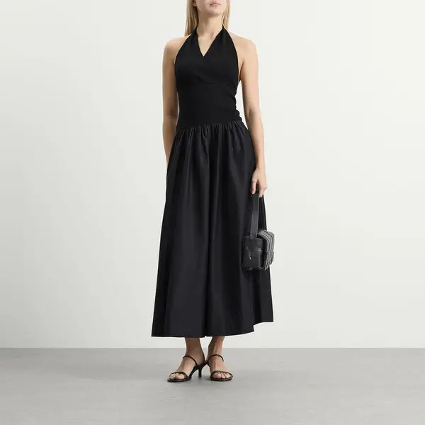 ST. AGNI Knit Halter Backless Dress