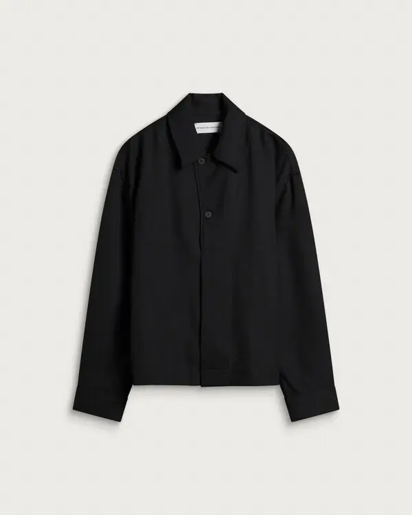 Studio Nicholson Rrick Tech Wool Open Collar Shirt