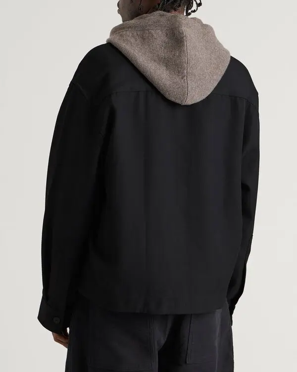 Studio Nicholson Rrick Tech Wool Open Collar Shirt