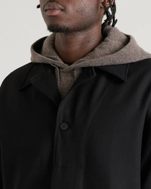 Studio Nicholson Rrick Tech Wool Open Collar Shirt