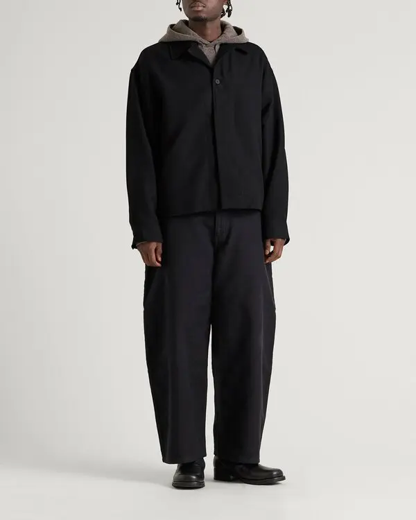 Studio Nicholson Rrick Tech Wool Open Collar Shirt