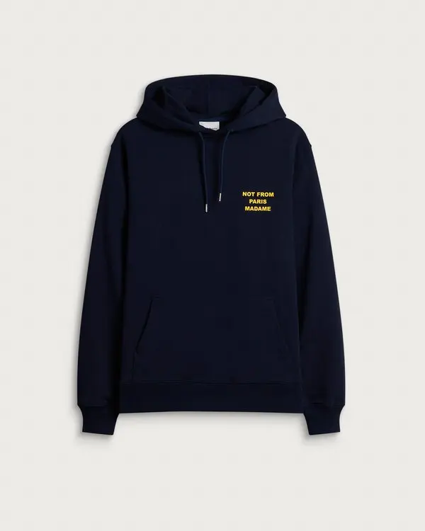 Drole De Monsieur Bold Slogan Hoodie - Navy