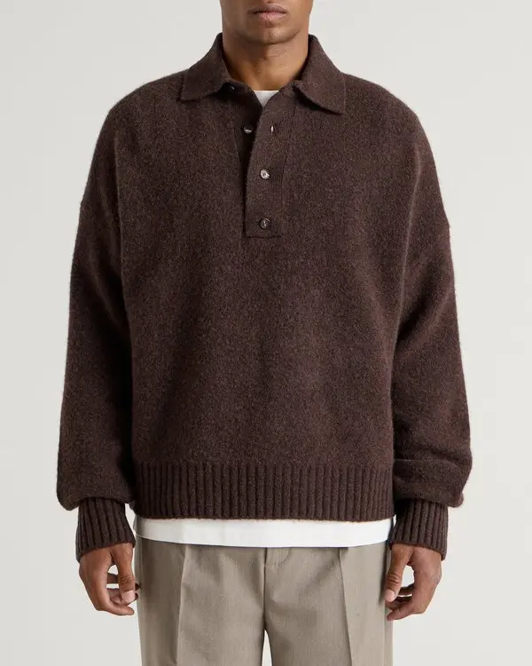 DANIEL SIMMONS Long Sleeve Knit Polo