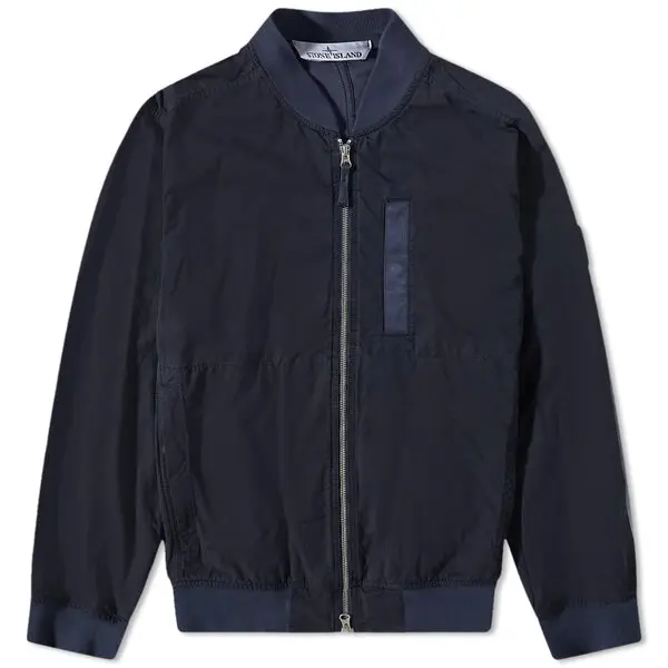 Stone Island Cupro Cotton Twill Bomber Jacket
