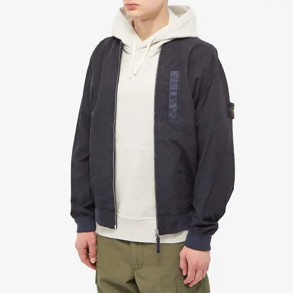 Stone Island Cupro Cotton Twill Bomber Jacket
