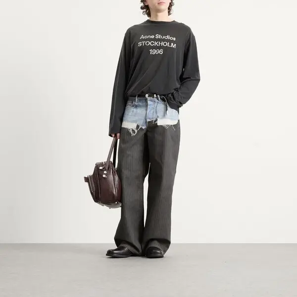 Acne Studios 1981 Trompe L’oeil Pinstripe Print Jeans