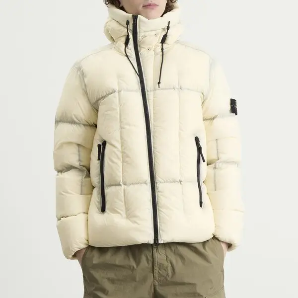 Stone Island Seam Faded Light Nylon Tela Down Jacket