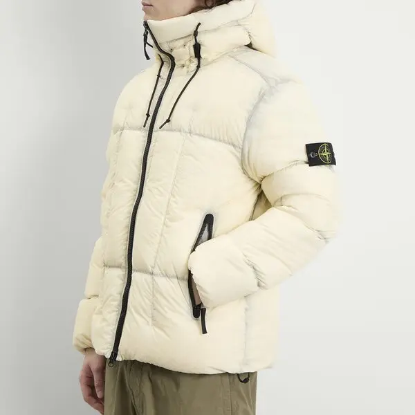 Stone Island Seam Faded Light Nylon Tela Down Jacket