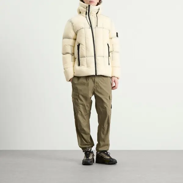 Stone Island Seam Faded Light Nylon Tela Down Jacket