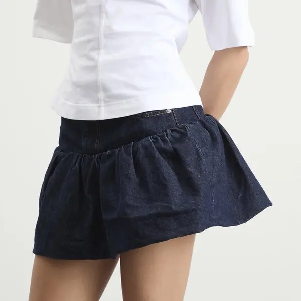 GANNI Denim Bubble Mini Skirt