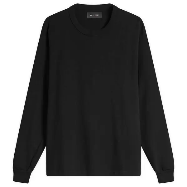 LES TIEN Heavyweight Binded Classic Long Sleeve T-shirt - Jet Black