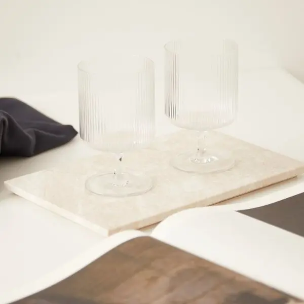 FERM LIVING Ripple Wine Glasses Set Of 2