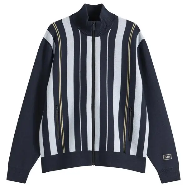 Drole De Monsieur Striped Zipped Knit Jacket