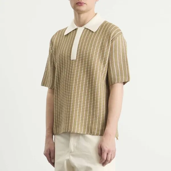 JIL SANDER Cotton Bi-colour Net Stitch Polo