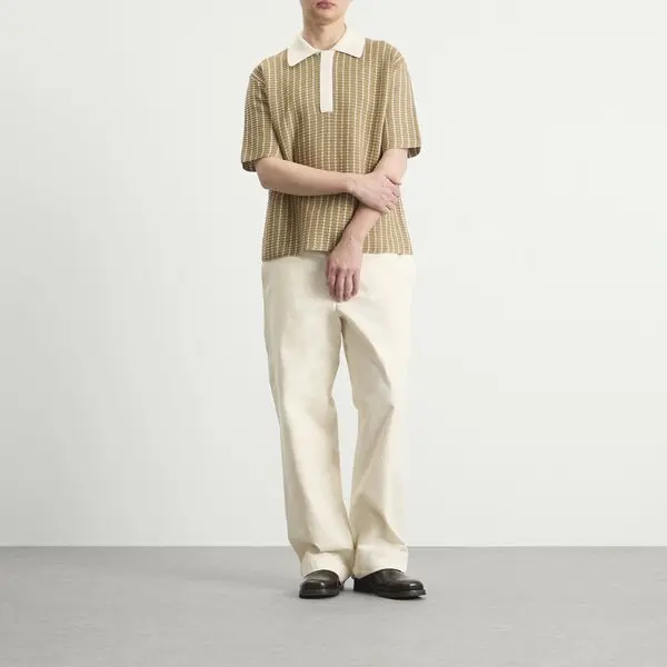 JIL SANDER Cotton Bi-colour Net Stitch Polo