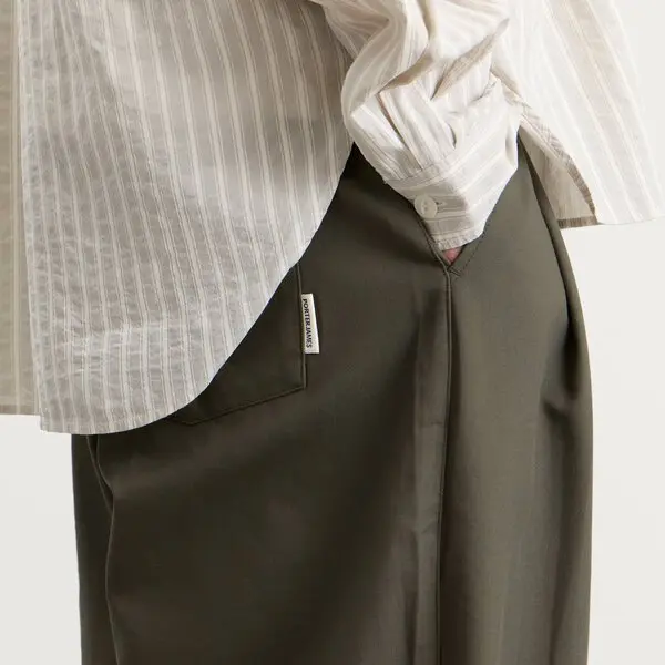 PORTER JAMES Dart-knee Pleated Trousers