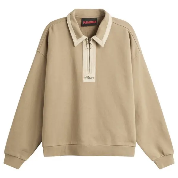 PLEASURES Drift Zip Long Sleeve Polo