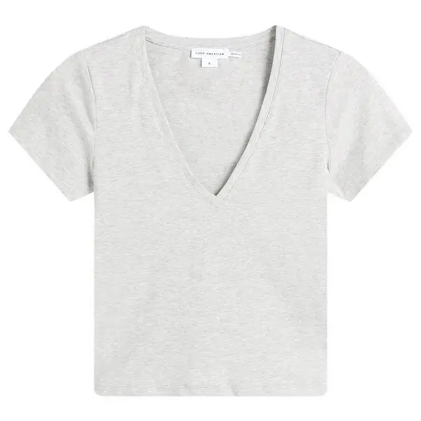 Good American Super Stretch V-neck Baby T-shirt