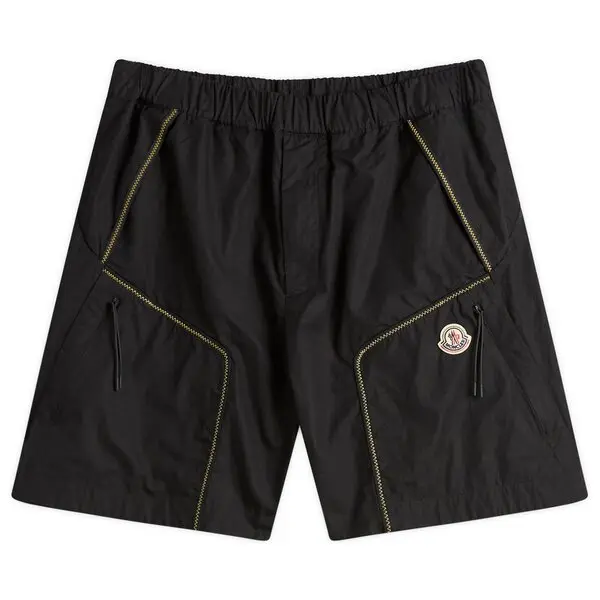 Moncler Contrast Stitch Shorts - Black