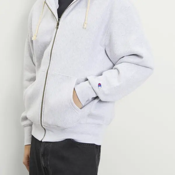 Champion Reverse Weave Fleece Zip Hoodie - Grey