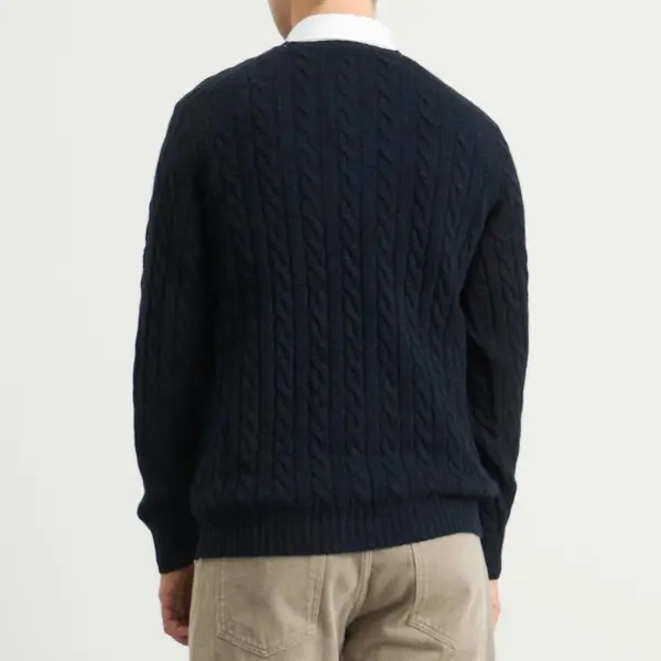 BEAMS Cable Knit Crew Neck Jumper