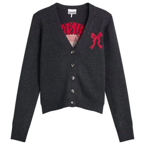 GANNI Graphic Wool Cardigan