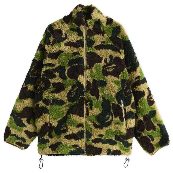 A BATHING APE Abc Camo One Point Boa Fleece Jacket