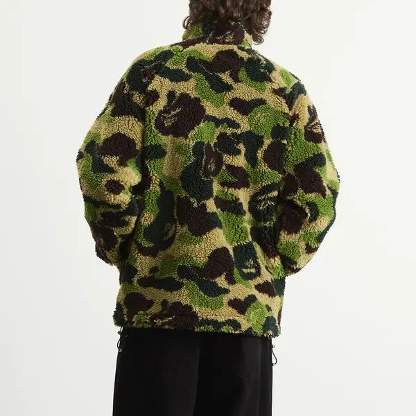A BATHING APE Abc Camo One Point Boa Fleece Jacket