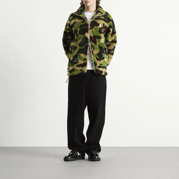 A BATHING APE Abc Camo One Point Boa Fleece Jacket